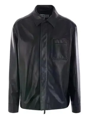 Loewe Leather Overshirt - Black