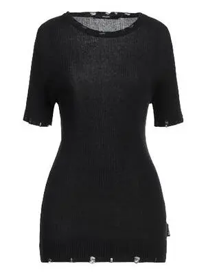 TAKESHY KUROSAWA Knitted Short Sleeve Top Black