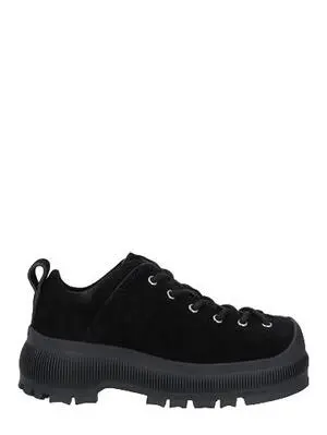 JIL SANDER Off-white Suede Leather Lace-up Sneakers - Black