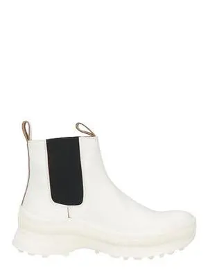 JIL SANDER Ankle Boots Cream Leather - White