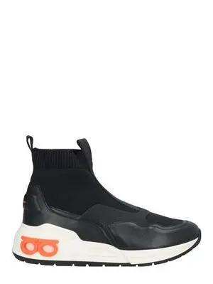 FERRAGAMO Sneakers In Leather And Textile Fibers - Black