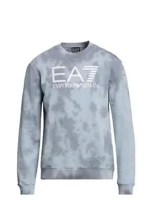 EA7 Tie-dyed Cotton-elastane Sweatshirt - Blue