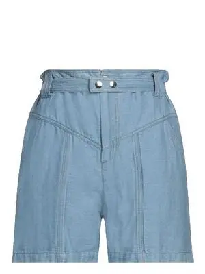 Isabel Marant Denim Shorts In Cotton And Linen - Blue