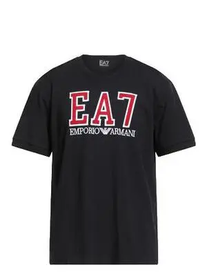 EA7 Man T-shirt Red Size S Cotton Black