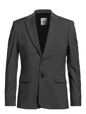 Sandro Blazer Charcoal Size Virgin Wool - Grey