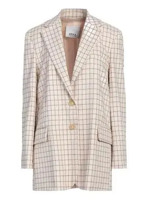 Erika Cavallini Single-breasted Checked Flannel Blazer - White