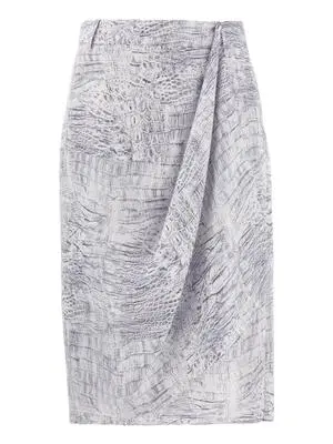 FERRAGAMO Printed Wrap Skirt - Blue