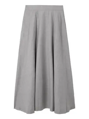 Sasuphi Lauren Frayed Wool Maxi Skirt - Gray