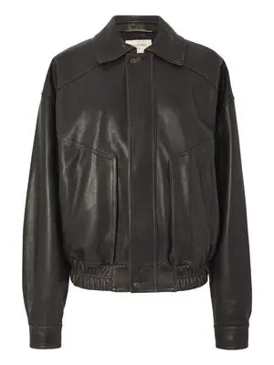 Saint Laurent SAINT LAURENT Aviator Leather Jacket Black