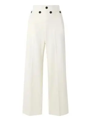 Proenza Schouler Oliver Button-embellished Wide-leg Pants - Off-white