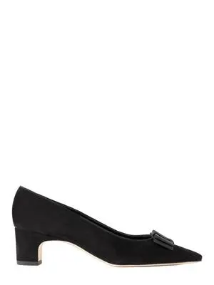 Manolo Blahnik Reador 50 Suede Pumps With Bow Detailing - Black