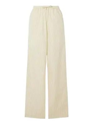 Loulou De Saison Sero Striped Cotton-poplin Pants - Ivory