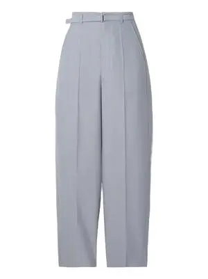 LEMAIRE Belted Woven Straight-leg Trousers - Blue