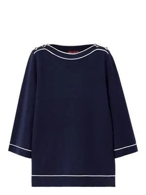 Gucci Piped Wool Sweater - Blue