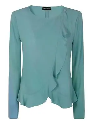 Emporio Armani Ruffled-trim Jacket - Green