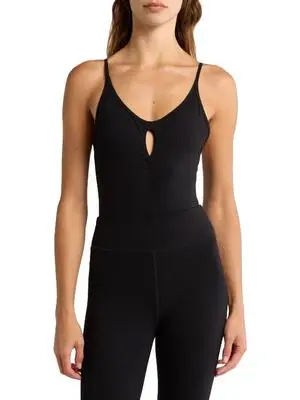 DAUGHTER LESSONS Daughter Lessons Core Bodysuit With Ruched Detailing And Keyhole Neckline Black