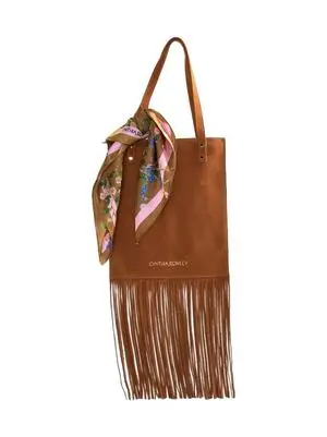 Cynthia Rowley Felicity Fringe Suede Tote - Brown