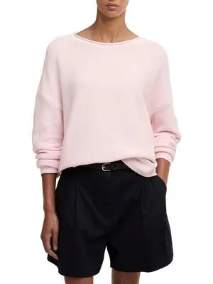 Barbour Marine Relaxed Fit Cotton Sweater - Pink
