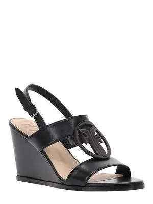 Frye Rachel Logo Slingback Wedge - Black
