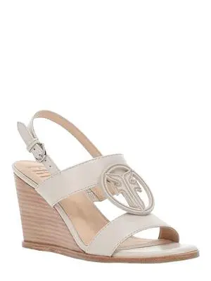 Frye Rachel Logo Slingback Wedge - Ivory