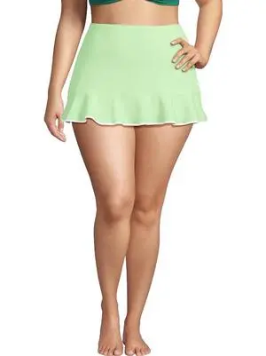 LANDS' END Mini Swim Skirt - Icy Mint/white