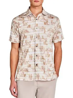 CON.STRUCT Regular Fit Desert Recycled Performance Golf Button-down Shirt - Sandstone