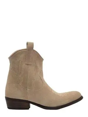ARTISAN CRAFTED BY ZIGI Mireya Western Ankle Bootie - Sand Suede