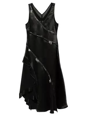 3.1 Phillip Lim Embroidered Satin Dress - Black