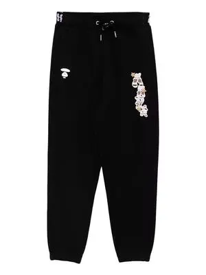 A BATHING APE Aape * Moonface Logo Pants - Black