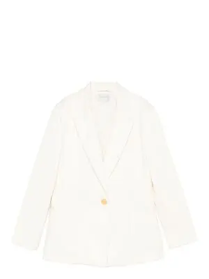 FORTE_FORTE Cotton Single-breasted Blazer - Ivory