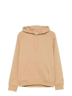 Carhartt Work In Progress Logo Cotton Hoodie - Brown