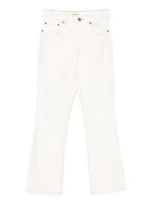 Tory Burch Flared Leg Denim Jeans - White