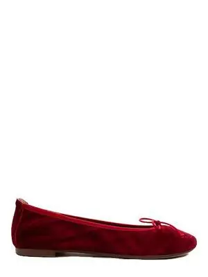 MENINA STEP Suede Ballet Flats Red