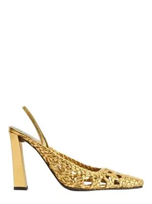 GIUSEPPE ZANOTTI Brendha Cage 90 Slingback Pumps - Gold