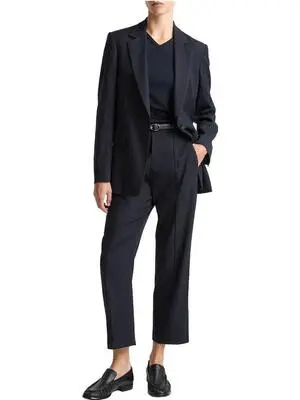 Vince Grace Mid-rise Linen-blend Pull-on Pant - Black
