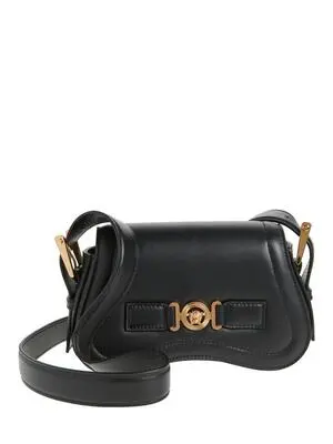Versace Medusa Leather Shoulder Bag - Black-versace Gold