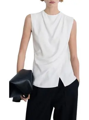 Mango MANGO Area Drape Sleeveless Top Off White