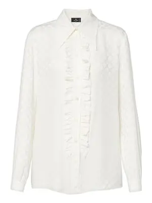 Etro Printed Silk-blend Satin Blouse - White
