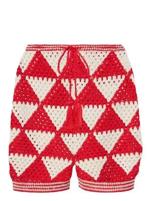 Anna Kosturova Malia Crochet High-rise Shorts - Multicoloured