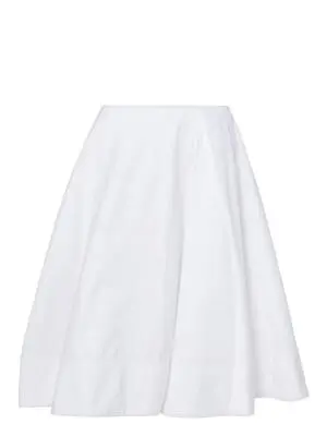 Jacquemus Salon Cotton Poplin Midi Skirt - White