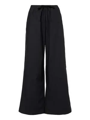 Faithfull The Brand Rainey Wide-leg Cotton Pants - Black