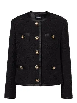 Dolce & Gabbana Wool And Silk-blend Tweed Jacket - Black