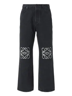 Loewe Anagram Wide-leg Jeans - Black