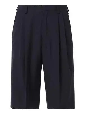 Dries Van Noten High-rise Wool Shorts - Blue
