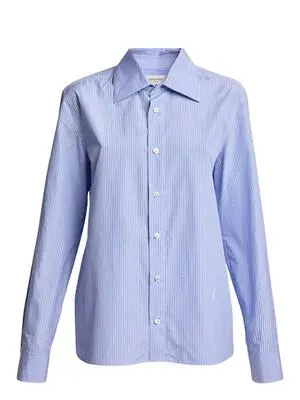 Saint Laurent Stripe Button Down Blouse - Bluette
