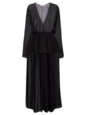 Alaïa Peplum Midi Dress - Black
