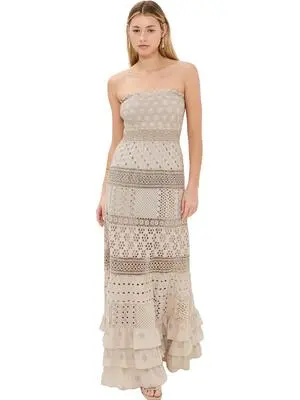 Temptation Positano Adige Embroidered Maxi Dress - Khaki