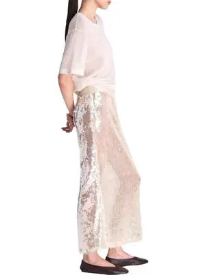 TWP Sylkie Sequin Midi Skirt - Beigeclear