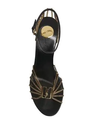 Saint Laurent Babylone Strappy Chain Stiletto Sandals - Nero