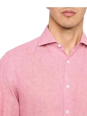 Canali Apos;s Linen Casual Button-down Shirt - Pink